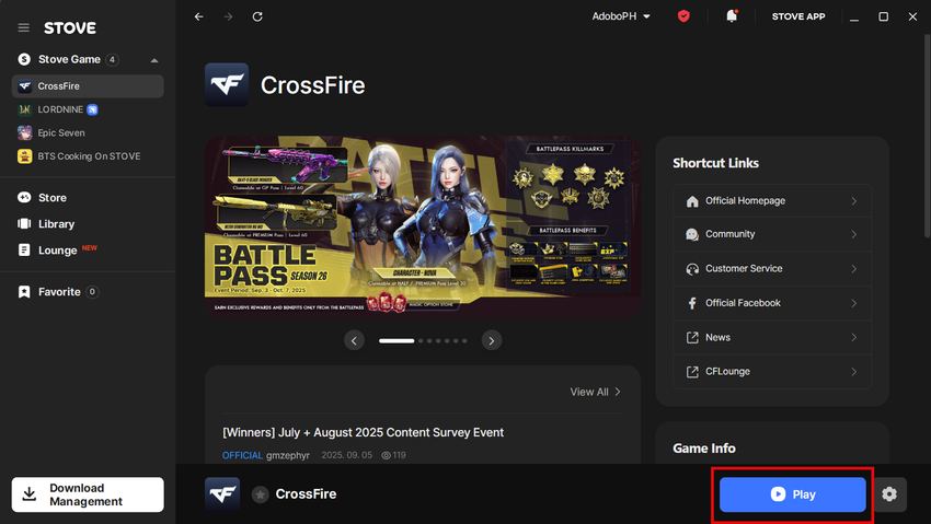 Crossfire PH on STOVE!